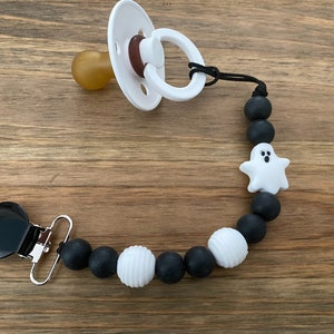 GHOST PACIFIER Clip / Free Shipping / Silicone Ghost & Black-white ...