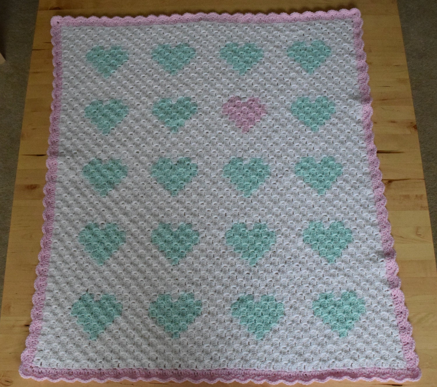 Heart Blanket C2C Crochet Pattern: Graphghan 36"x40" (PDF Pattern) - Etsy