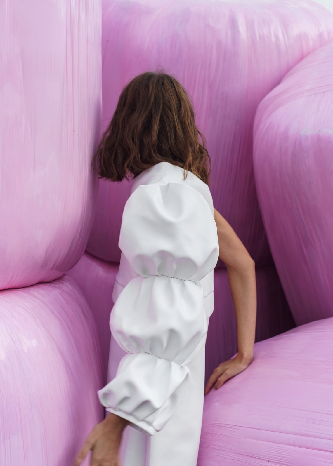 One Sleeve Puff Dress Puffed Dress One Sleeve Dress | Etsy