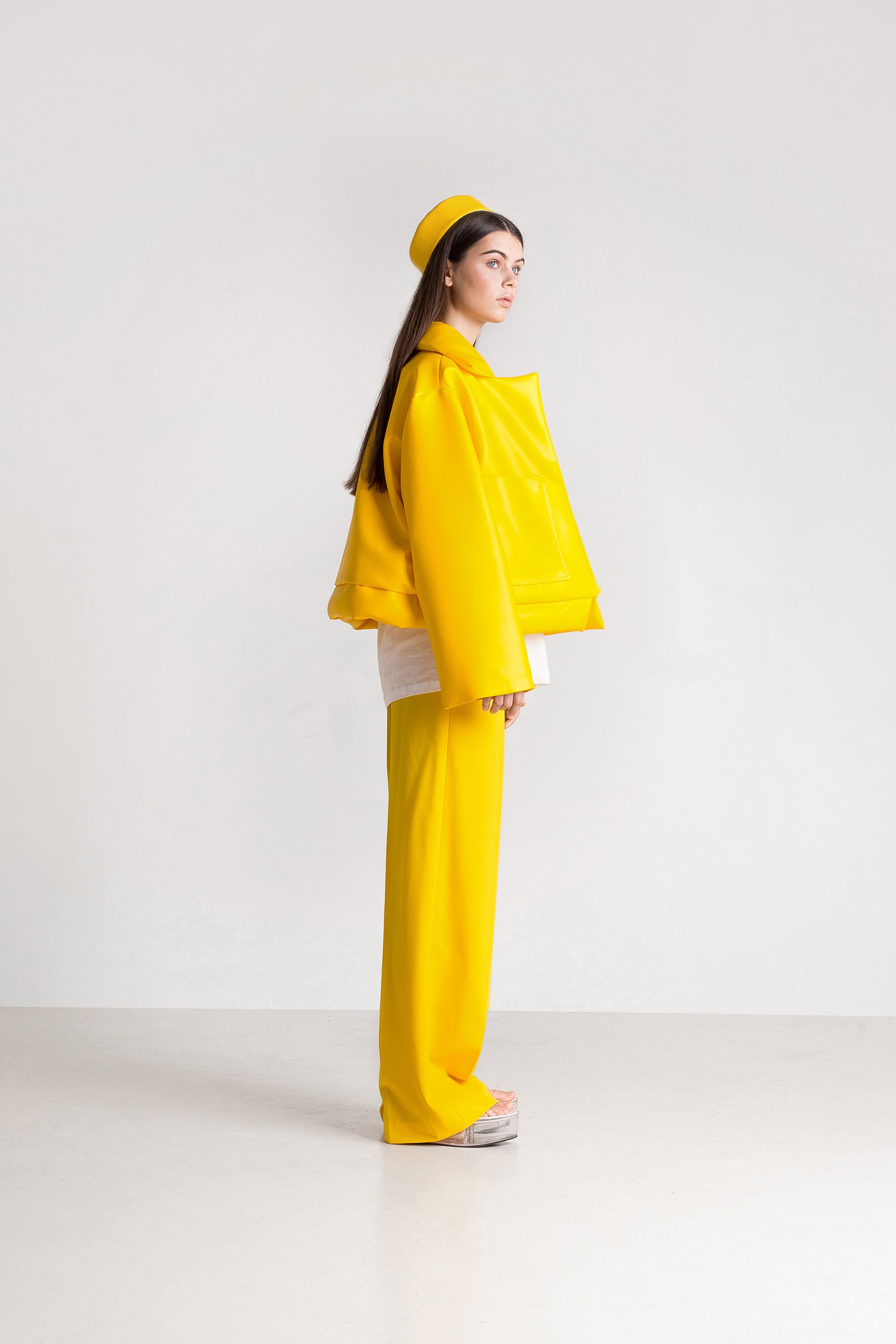 Yellow Faux Leather Jacket Puffer Jacket Unisex Jacket - Etsy