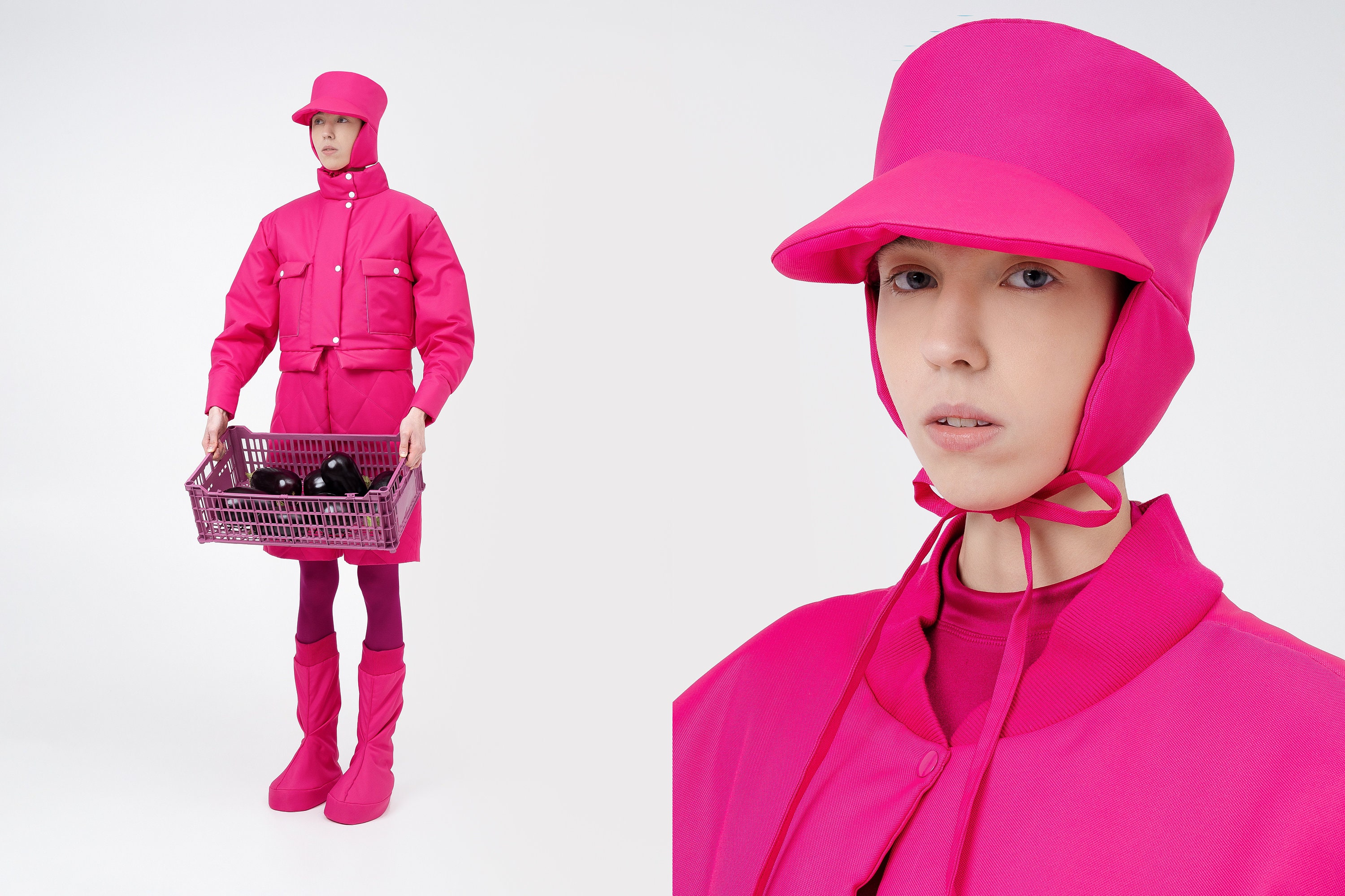 Pink Cap Trapper Hat Earflaps Ingaskripka Design Winter Fashio Hat ...
