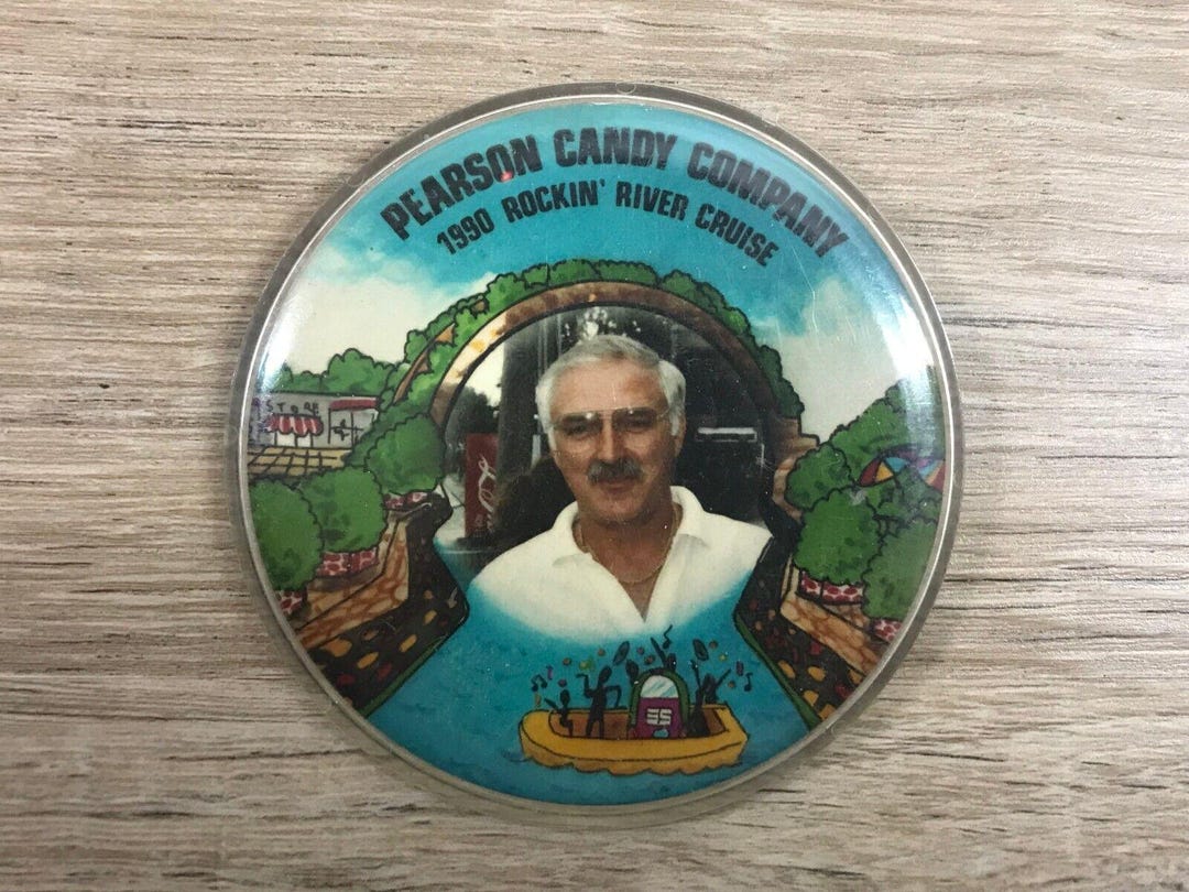Vintage Pearson Candy Company 1990 Rockin' River Cruise Pinback Button ...