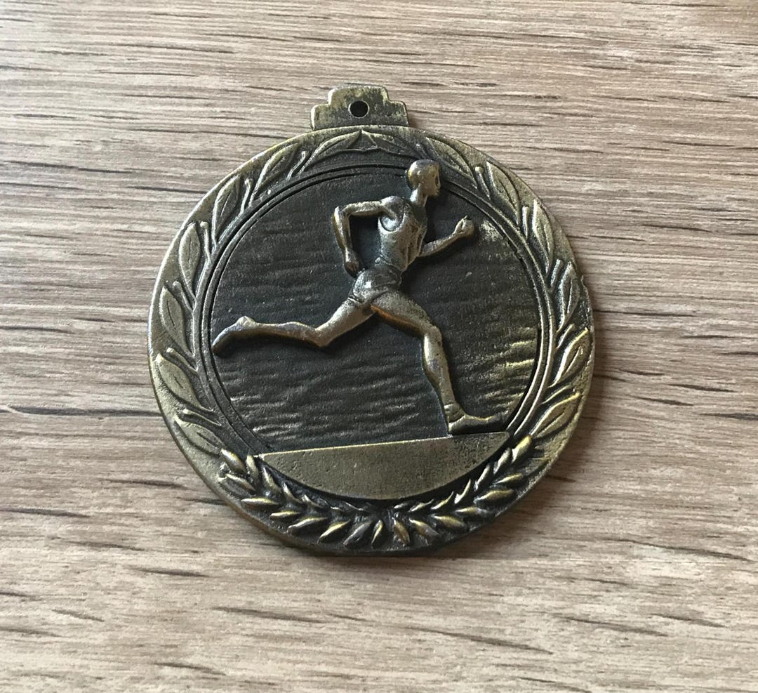 Vintage Aged Gold Color Track and Field Cross Country Runner Award ...