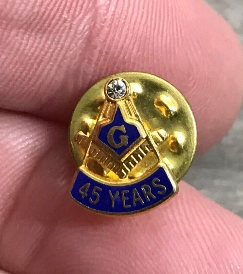 Masonic Square and Compass 45 Years Lapel Hat Jacket Vest Shirt Pin ...