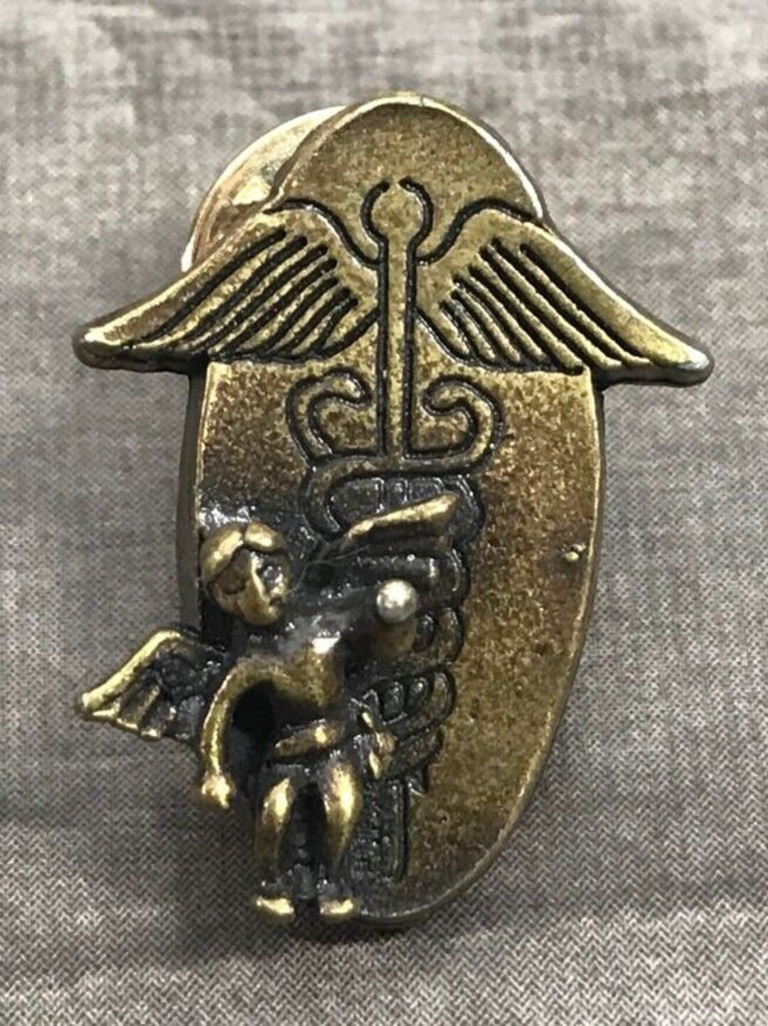 Insignia Caduceus Wings Snakes Symbol Angel Hat Lapel Jacket Vest Pin ...