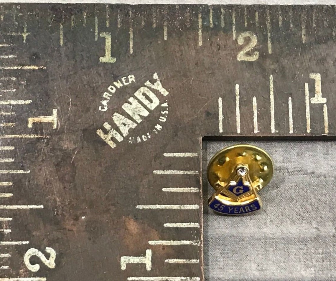 Masonic Square and Compass 45 Years Lapel Hat Jacket Vest Shirt Pin ...