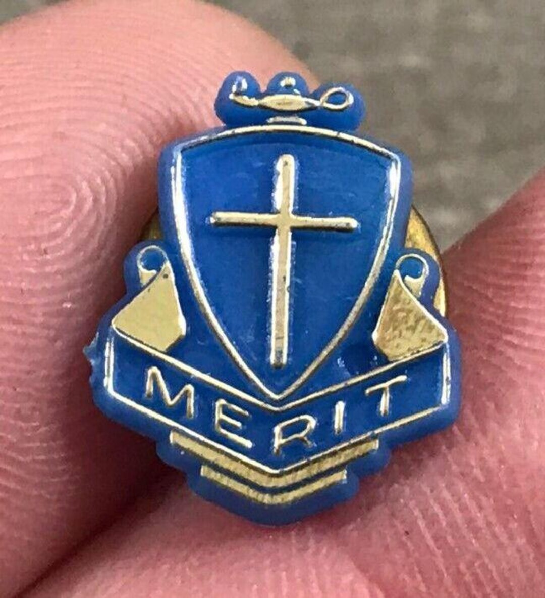 Vintage Merit Cross Catholic Christian Plastic Lapel Hat Jacket Vest ...