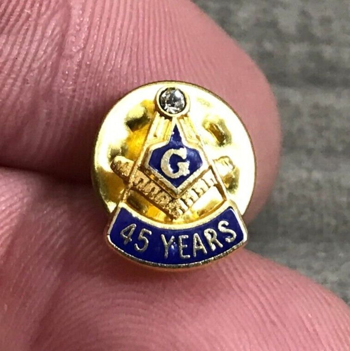 Masonic Square and Compass 45 Years Lapel Hat Jacket Vest Shirt Pin ...