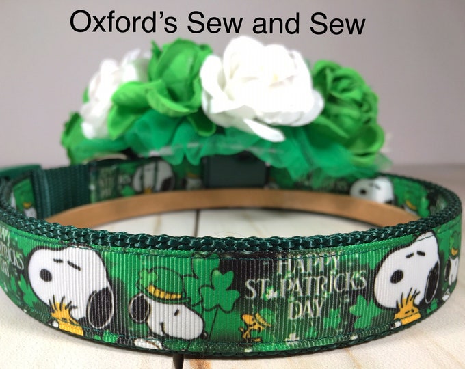 Irish Snoopy St. Patty's 1 M L XL Dog Collar and | Etsy