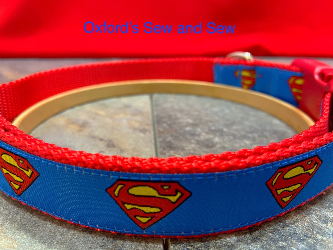 Superman Jacquard Dog Collar all Sizes With Optional - Etsy