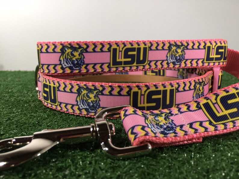 LSU Pink Female Dog Football 1 M L XL Dog Collar and - Etsy