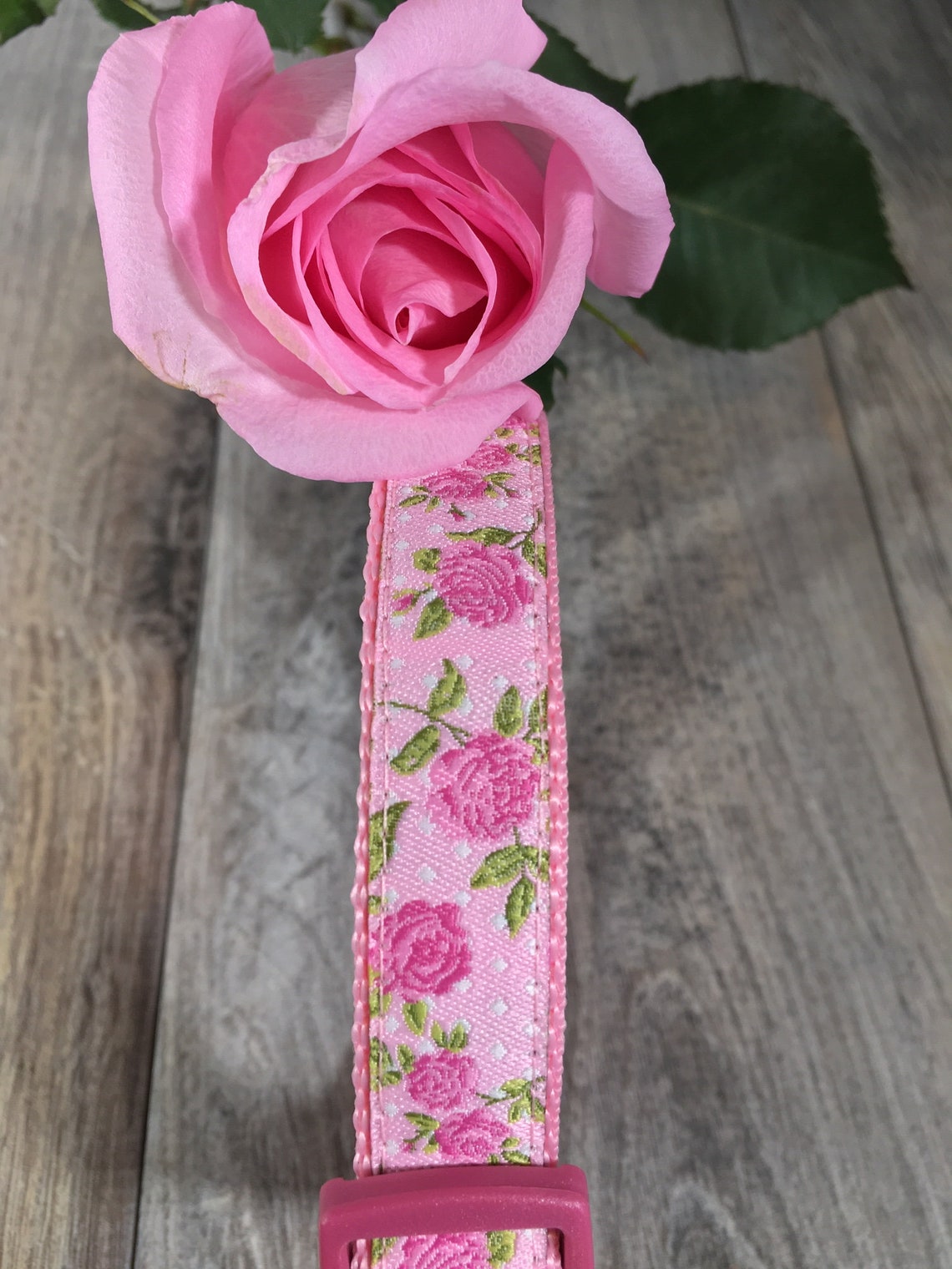Rose Garden Pink Luxurious Jacquard ALL SIZES Dog Collar - Etsy