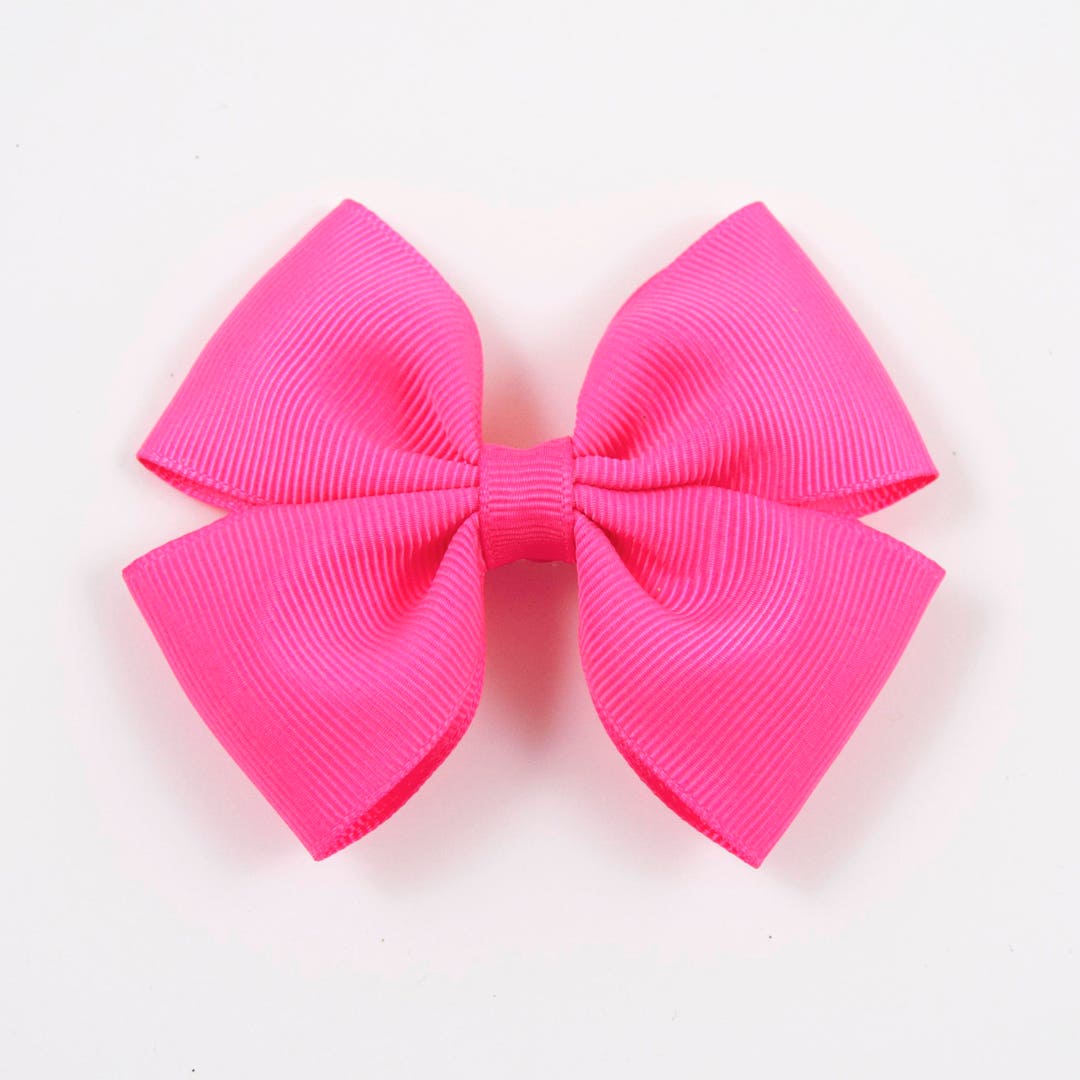 Neon Pink Hair Bow Neon Pink Bow Neon Pink Basic Hair Bow - Etsy