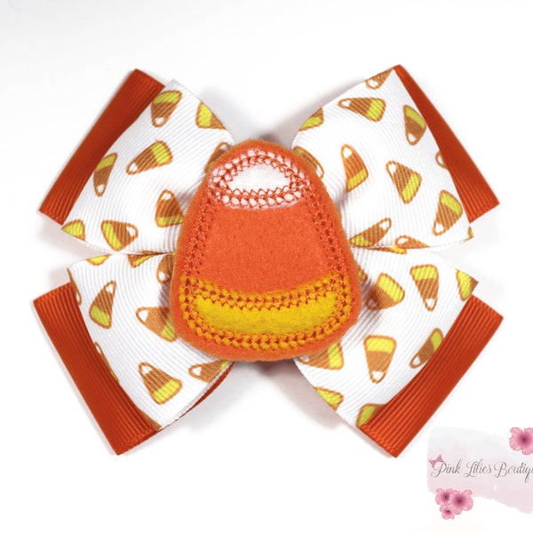 Candy Corn Hair Bow - Etsy