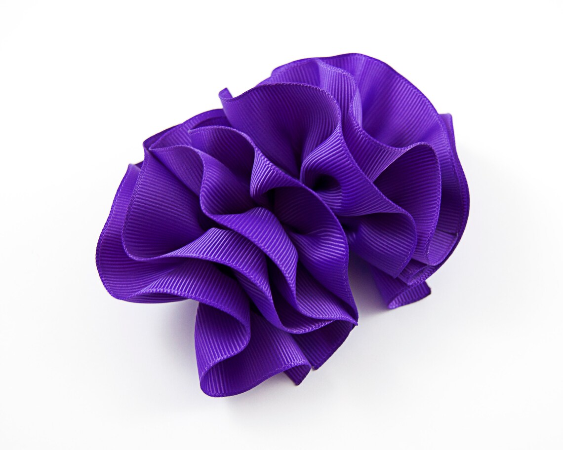 Purple Hair Bow Ruffled Hair Bow Purple Bow Purple Hairbow | Etsy