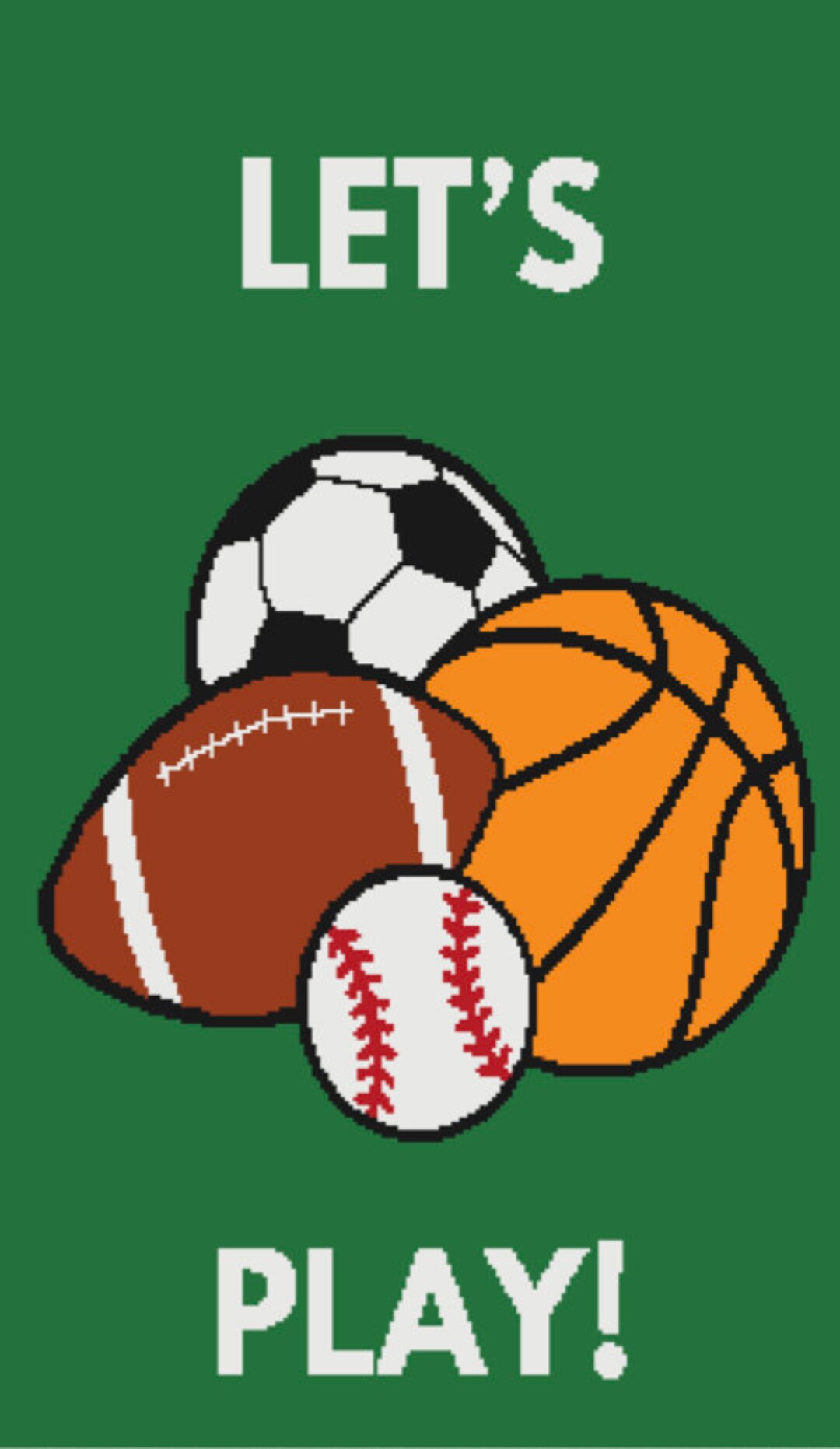 Let's Play Crochet Graphghan Pattern Sports Blanket Sports Graphghan ...