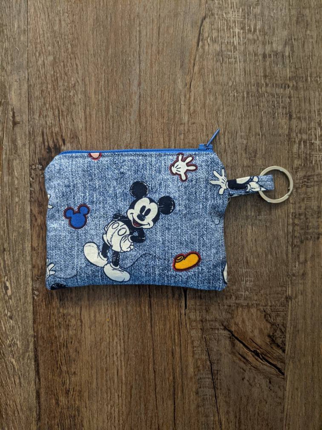Denim Mickey Mouse Coin Purse Disney Coin Purse Travel Purse Mickey ...