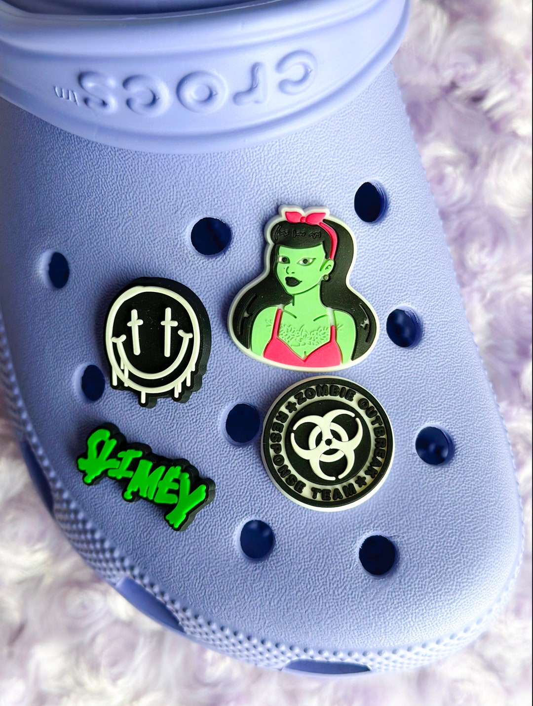 Zombie Girl Charm, Goth Charm, Smiley Face Charm - Etsy