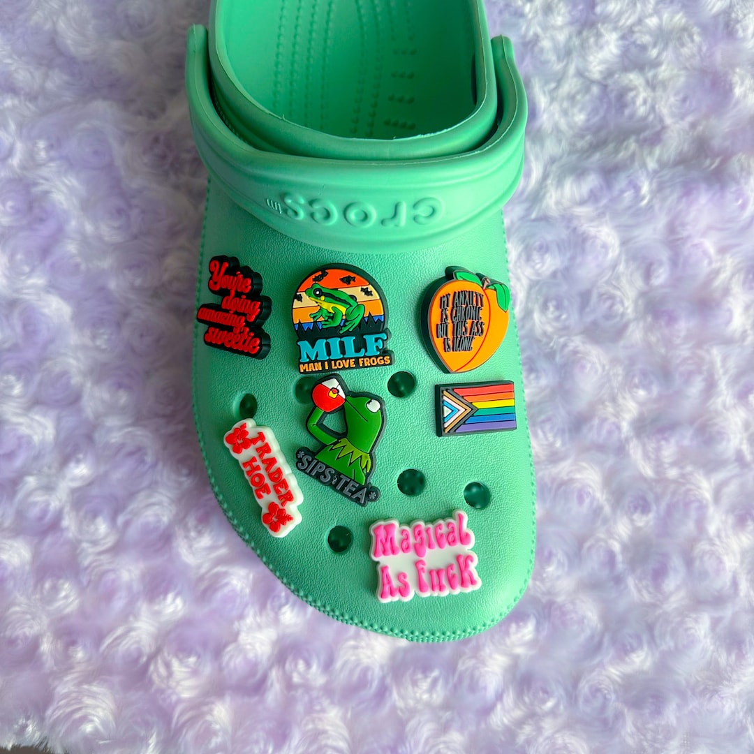 Crocs Charms, Shoe Charms, Quote Crocs Charms, Croc Jibbitz, Frog Charm ...
