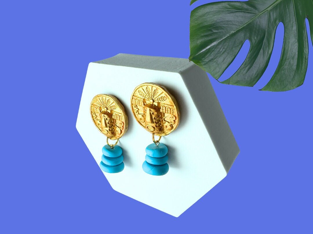 Mayan Earrings, Mayan Aztec Protection God Earrings, Inca Totem ...