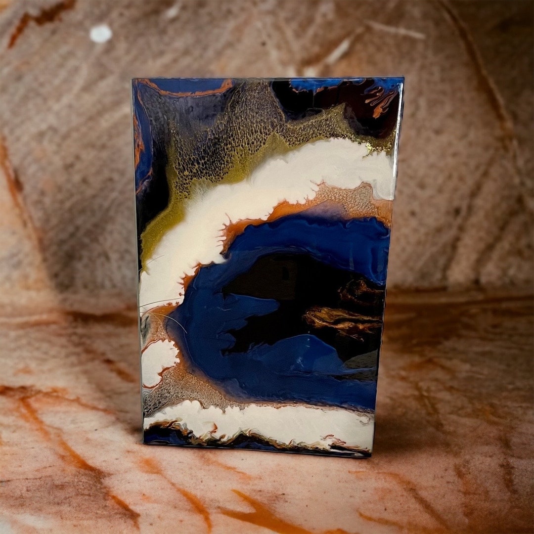 Giant Blue Resin Art Painting Wall Art Dining Room Decor Decorations ...