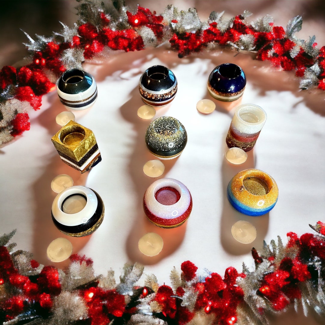 Large Ball or Tall Tea Light Candle Holder striped Home Decor ...