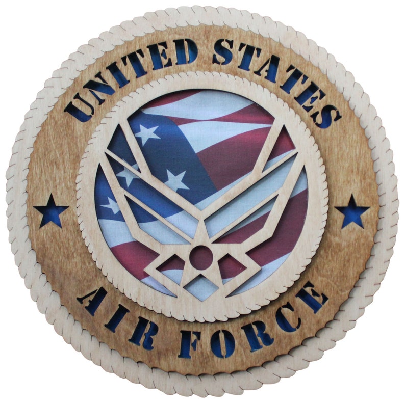 11.3 Inch Air Force Wall Plaque With Flowing Cloth Flag - Etsy