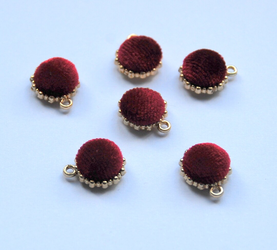 Red Velvet Pendant, Red Velvet Fabric Charm, DIY Jewelry Supplies, 3D ...