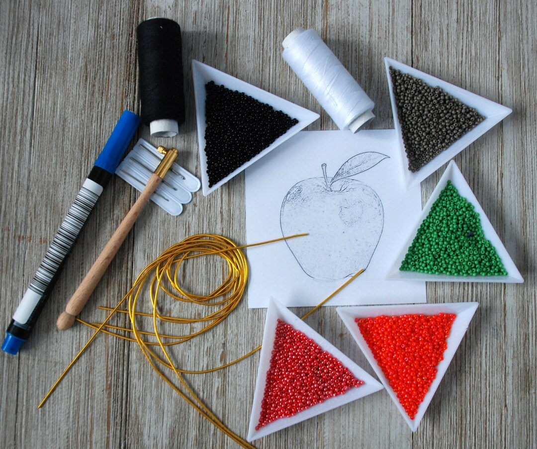 Tambour Embroidery Kit, Gold Work Kit, Luneville Embroidery Kit, Apple ...