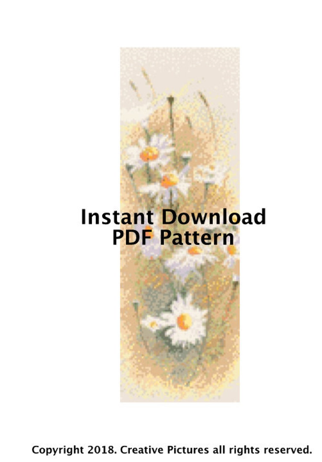 Daisy Flowers Cross Stitch Pattern, Digital Embroidery Pattern Download ...