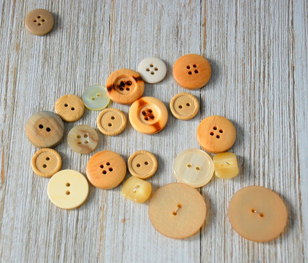 Plastic Buttons, Lot of Vintage Buttons, Flat Dome Crystal Buttons ...