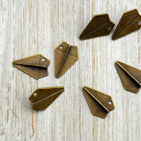 Paper Airplane Charm - Etsy