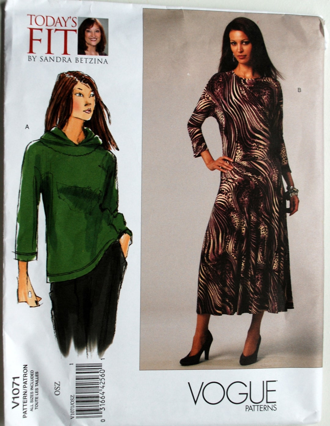Vintage Sewing Patterns, Today's Fit UNCUT Sewing Pattern, V1071 Sewing ...