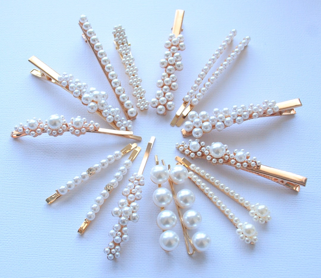 Pearl Hair Clips, Faux Pear Hair Clips, Wedding Hair Décor, Hair ...
