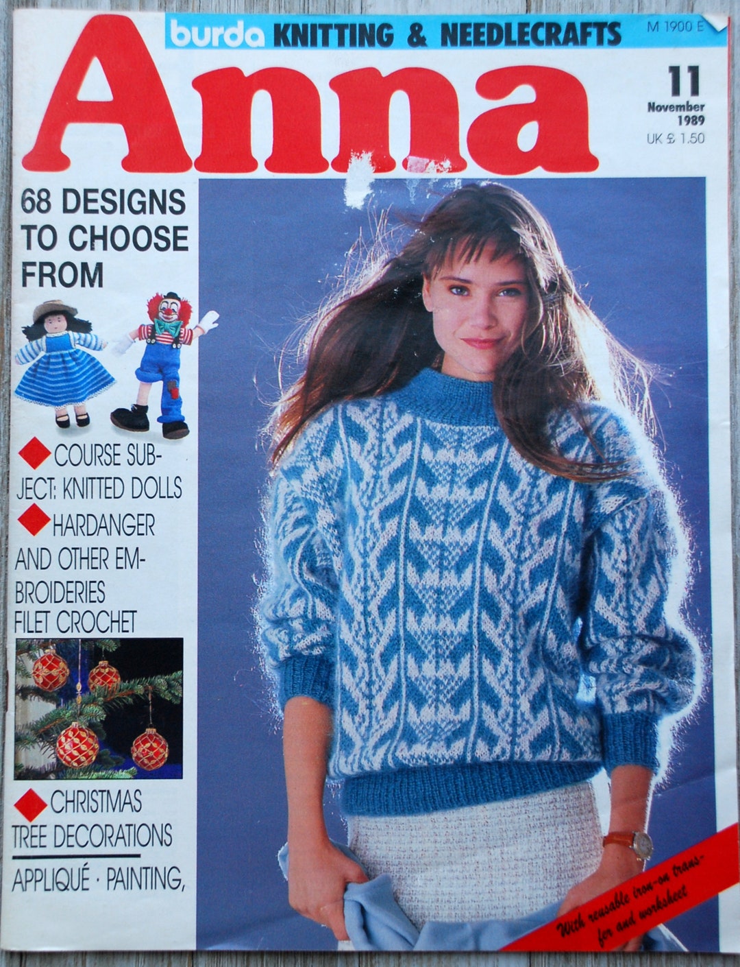 Anna Burda Knitting & Needlecrafts November 1989, Needlework Magazine, Knitting Crochet Magazine ...