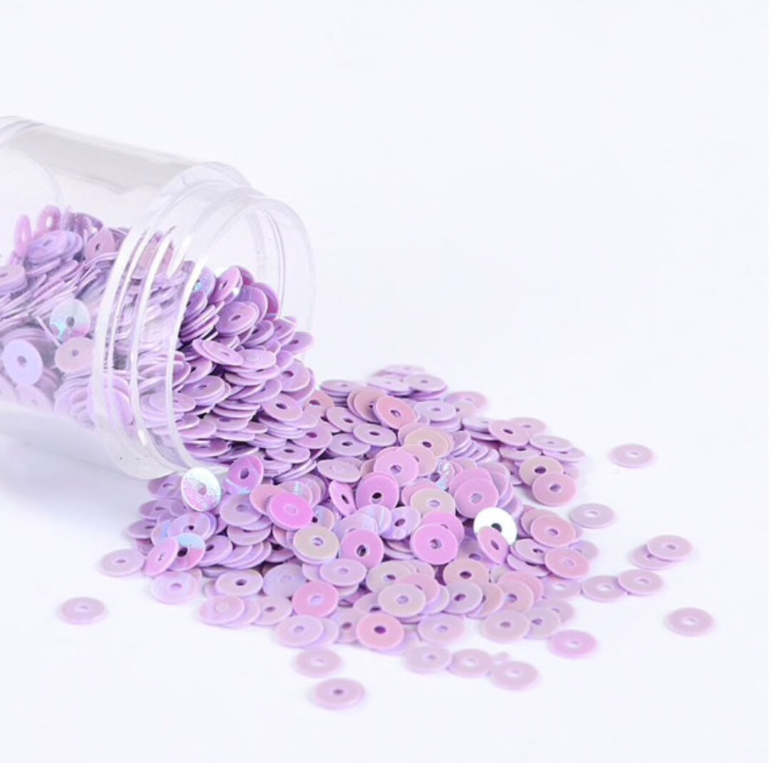 4 Mm Loose Light Purple Sequins, Flat Round Center Hole Sequin, Purple ...