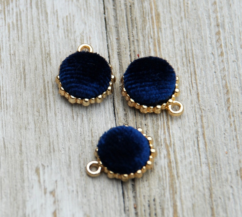 Blue Velvet Pendant, Blue Velvet Fabric Charm, DIY Jewelry Making ...