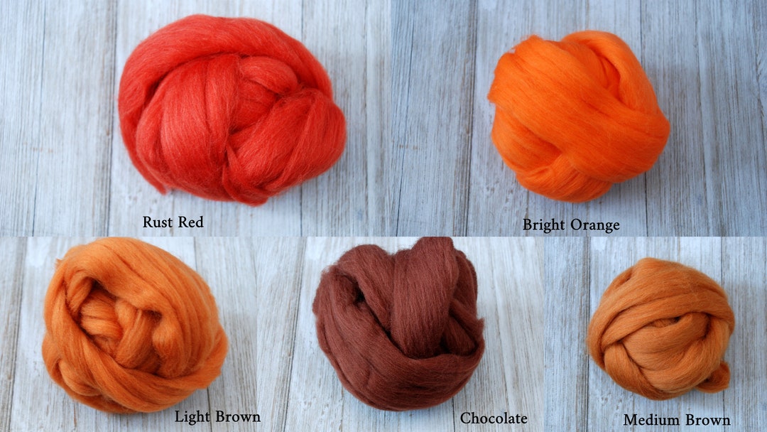 Merino Wool Roving 50 G 21 Microns, Brown Colors Merino Wool, Nuno ...