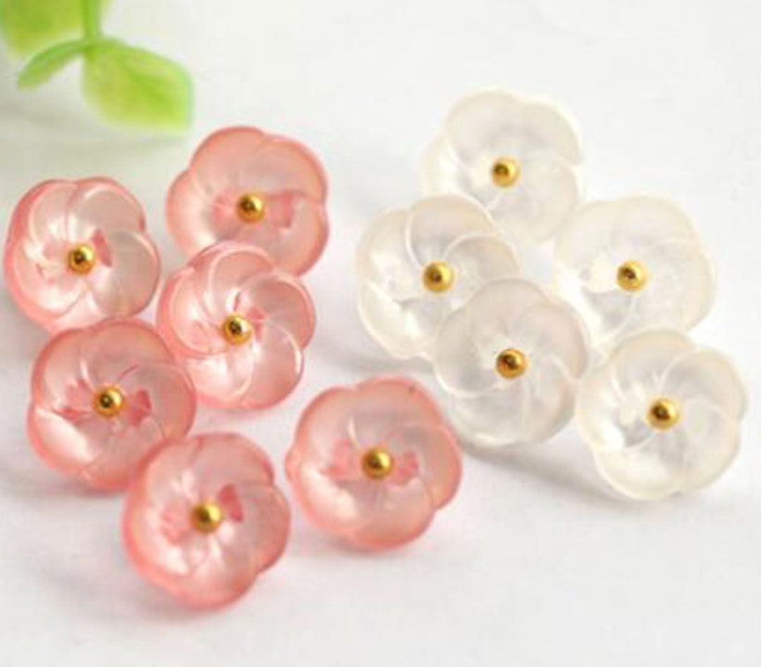 Flower Plastic Buttons, 12 Mm Flower Blossom Buttons, Sewing Buttons ...