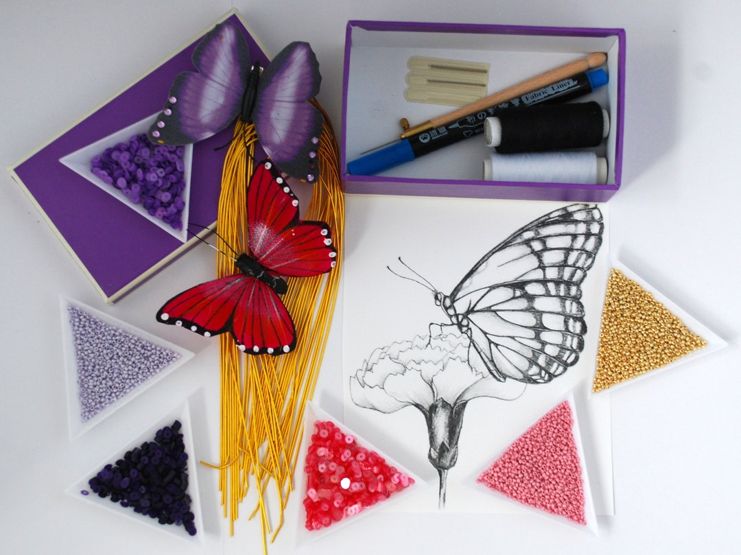 Tambour Embroidery Kit, Beginners Luneville Gold Work Kit, Flower ...