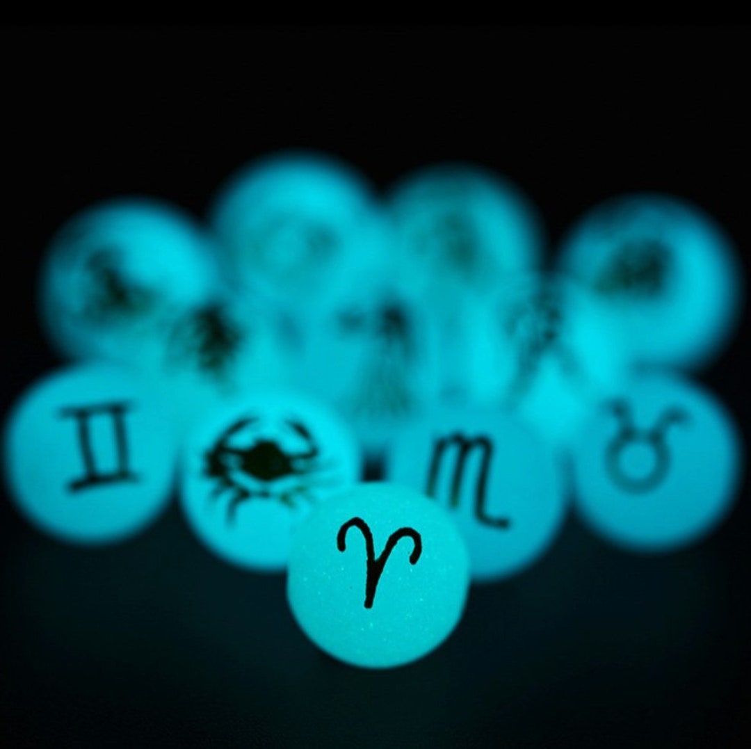Glow in the Dark Beads, 10 Mm Beads, Birth Stone Glow Beads, Luminous ...