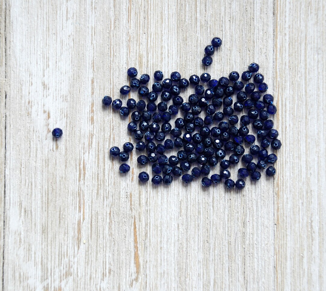 Vintage Blue Plastic Beads, Czech Faceted Beads, 3 Mm Crystal Beads ...