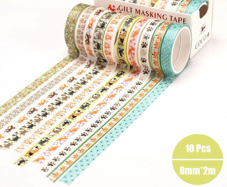 Animal Washi Tape, 10 Rolls Set Washi Tape, Decorative Adhesive Tape ...