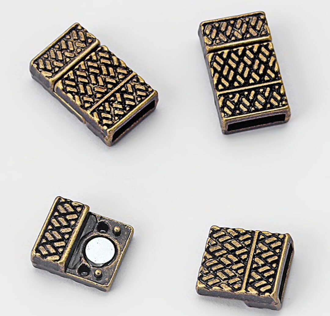 Flat Magnetic Clasp 2x10mm, Embossed Clasps for 5 Mm Flat Bracelet ...