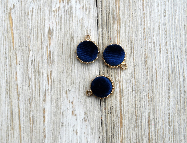Blue Velvet Pendant, Blue Velvet Fabric Charm, DIY Jewelry Making ...