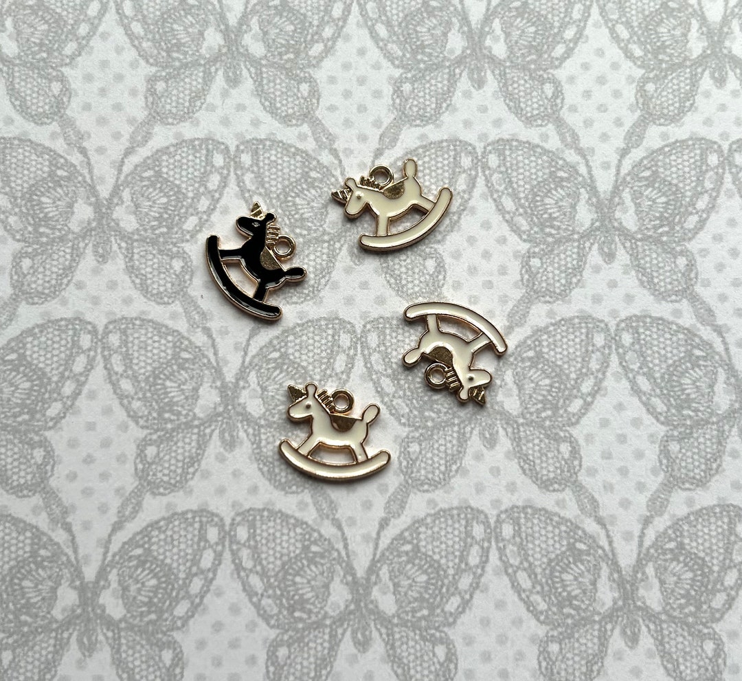 Baby Horse Charm, Enamel Horse Charm, Bracelet Charm, Baby Shower Charm ...