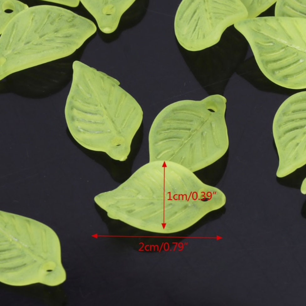 10 Multi Colour/Green Plastic Leaves Plastic Leaves Beads - Etsy 日本
