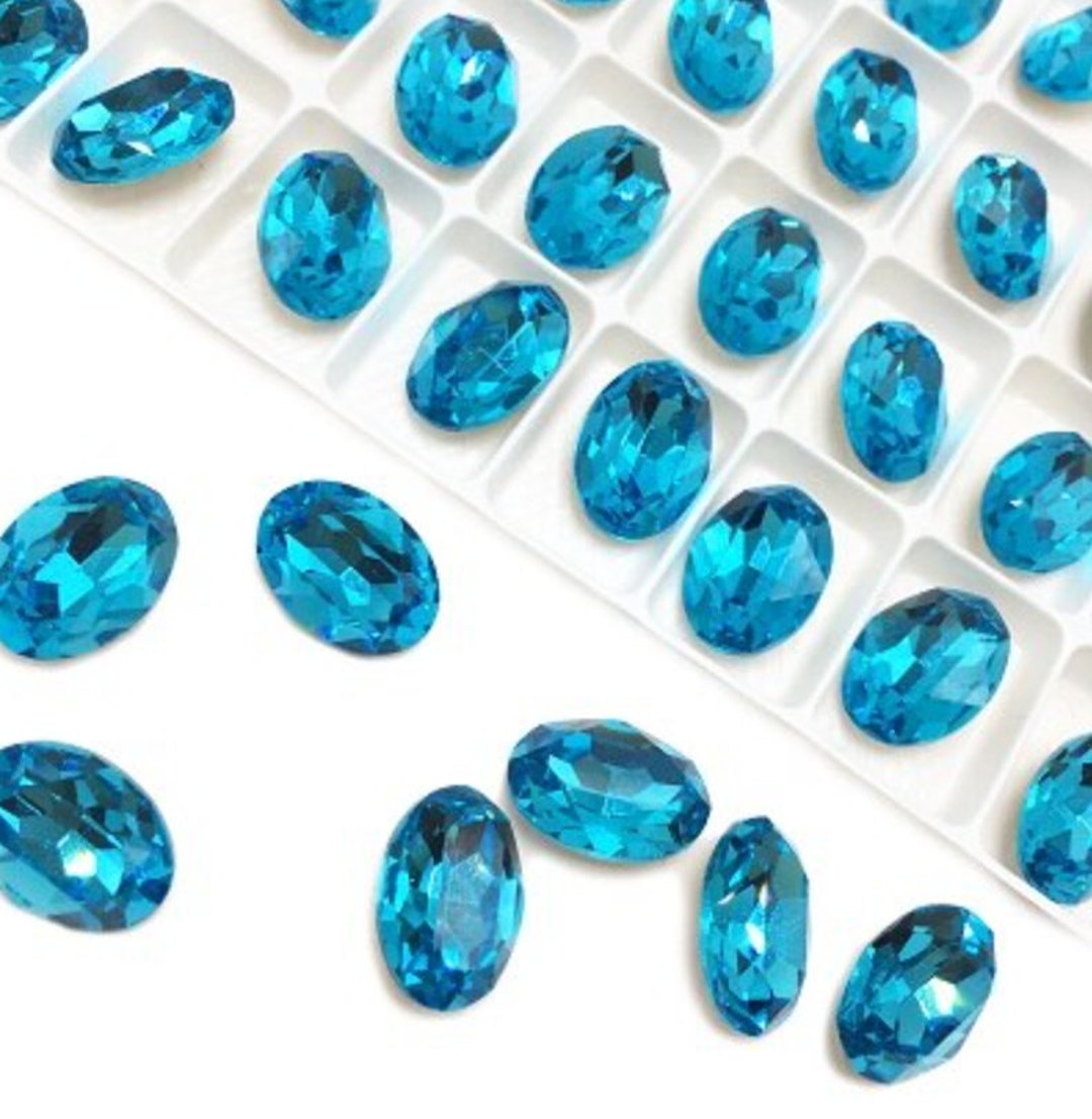 Juicy Color Oval Rivoli, Rhinestone Crystals, 14 Mm Crystals, Sky Blue ...