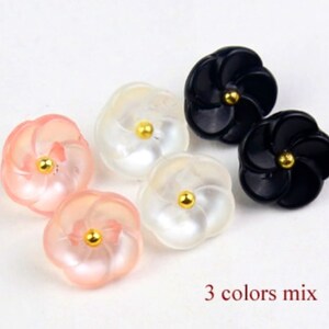 Flower Plastic Buttons, 12 Mm Flower Blossom Buttons, Sewing Buttons ...