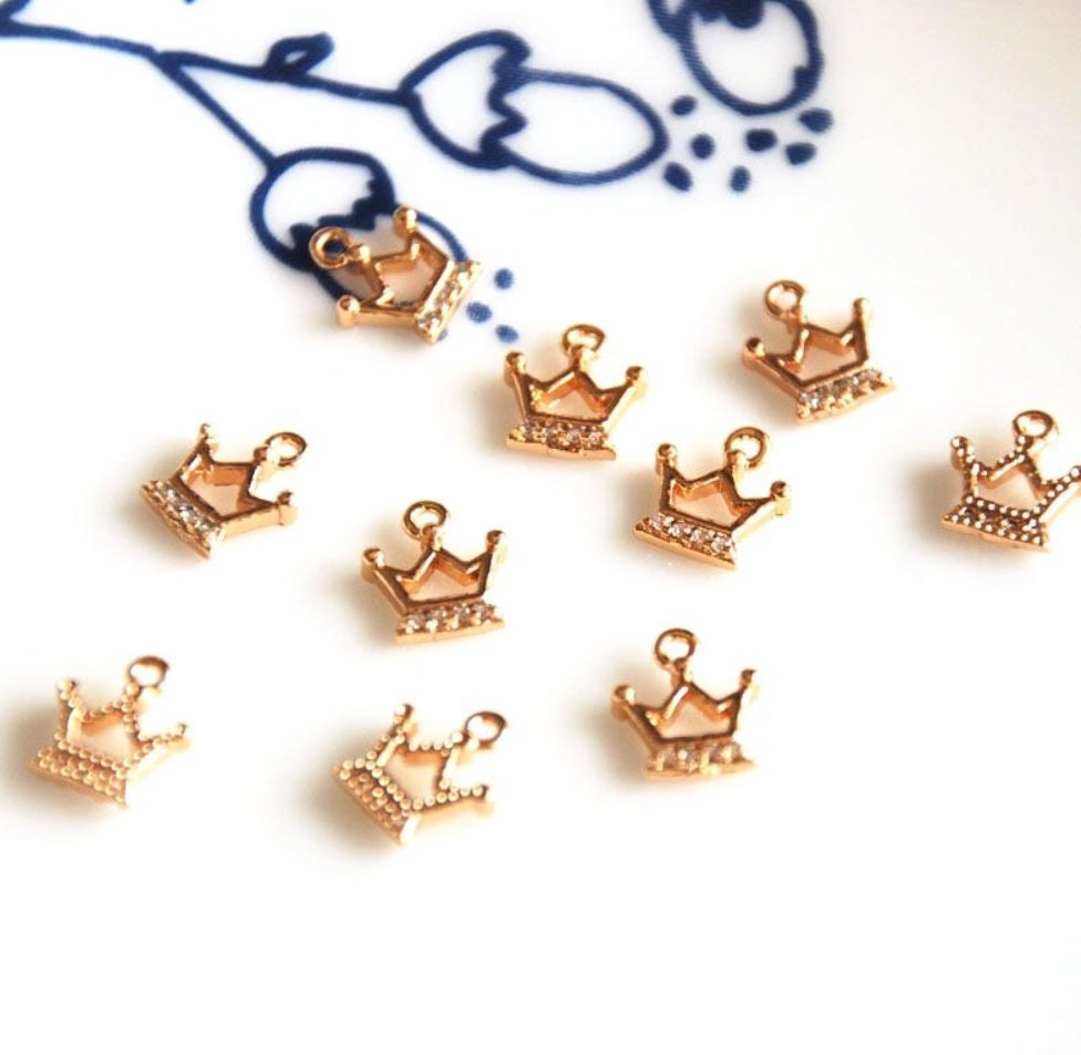 Gold Crown, Gold Crown Charm, Princess Crown, Queen Crown, Necklace ...